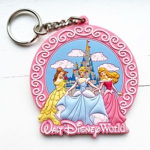 Disney | Accessories | Vintage Disney Princess Pink Rubber Keychain ...